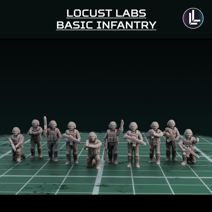 3D Printable 6mm Basic Infantry by Locust_Labs