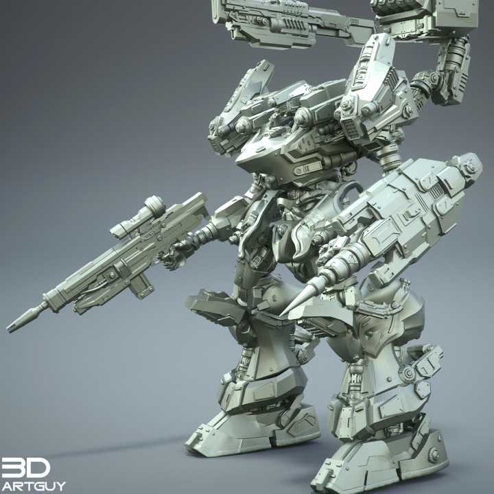 3D Printable Domination Mech by 3DArtGuy