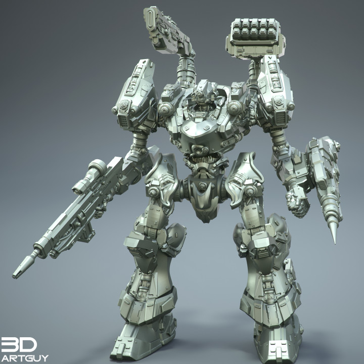 3D Printable Domination Mech by 3DArtGuy