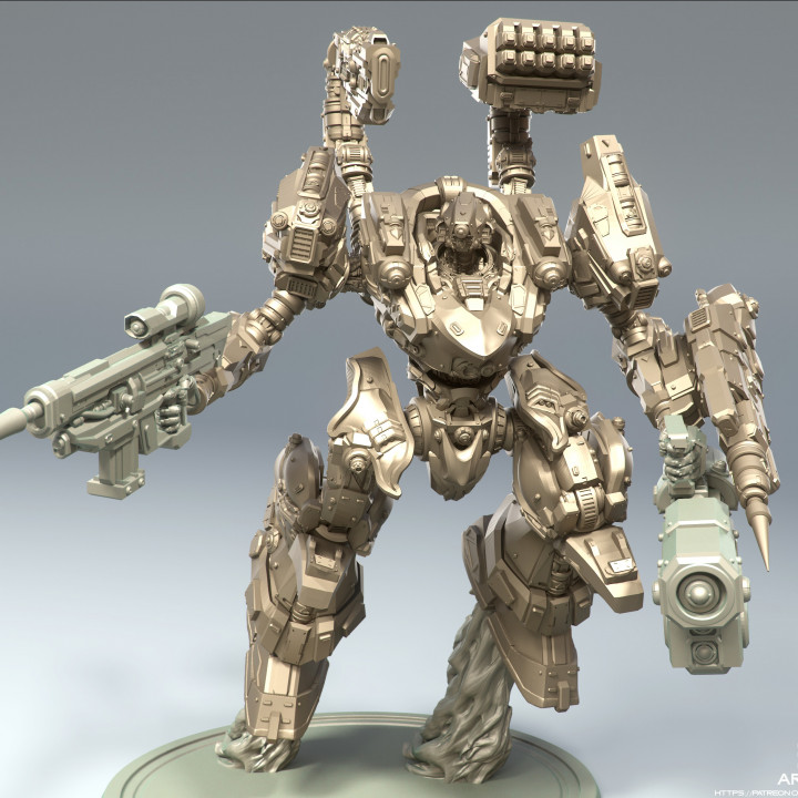 3D Printable Domination Mech by 3DArtGuy