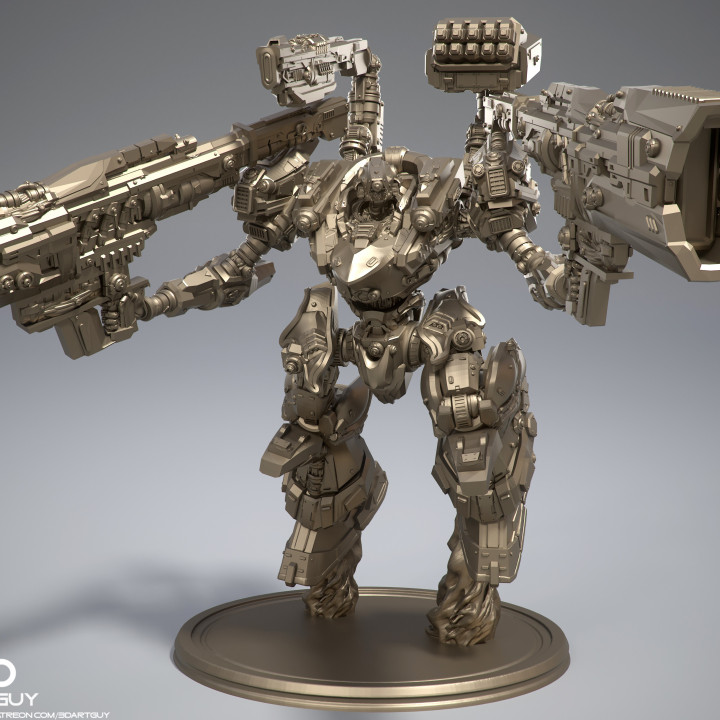 3D Printable Domination Mech by 3DArtGuy