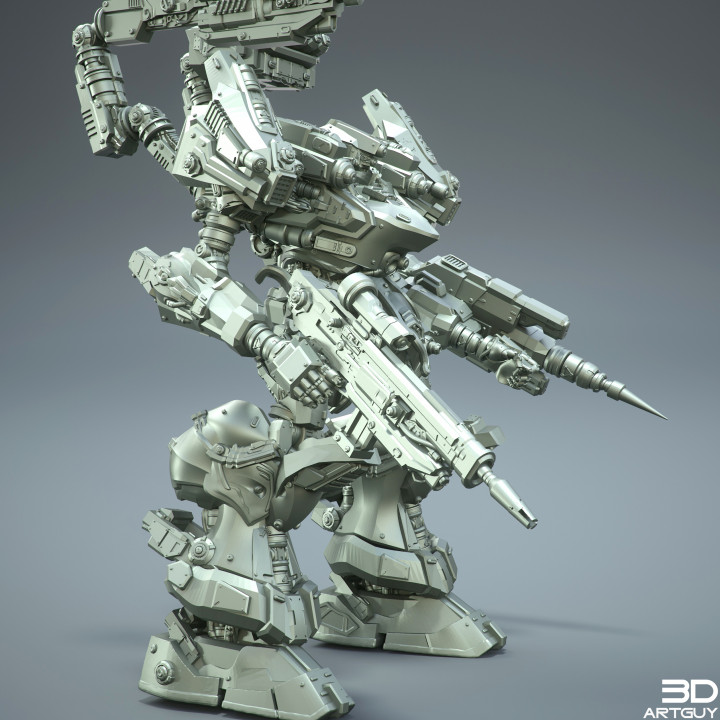 3D Printable Domination Mech by 3DArtGuy