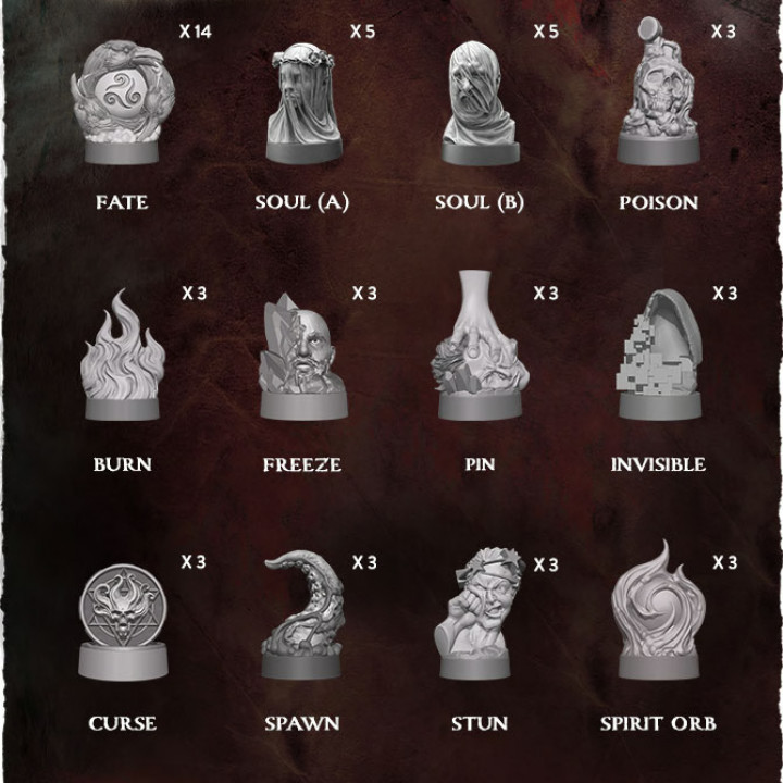 3D Printable Common Tokens Judgement by Creature Caster