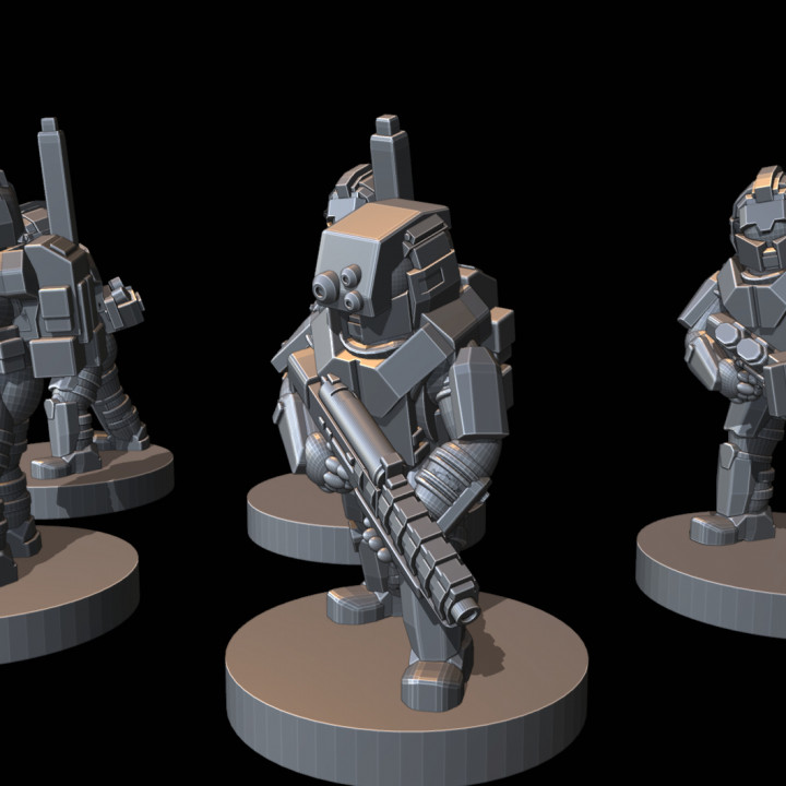3D Printable 15mm SCI-FI Grand Tactics - Martian Support Teams ...