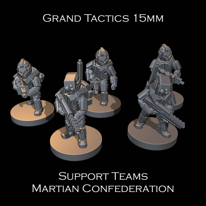 3D Printable 15mm SCI-FI Grand Tactics - Martian Support Teams ...
