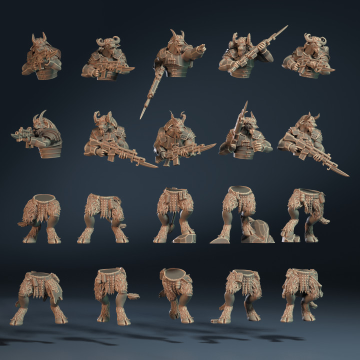3D Printable Roman Modular Saytr "Full-Horn" Infantry - Presupported by ...