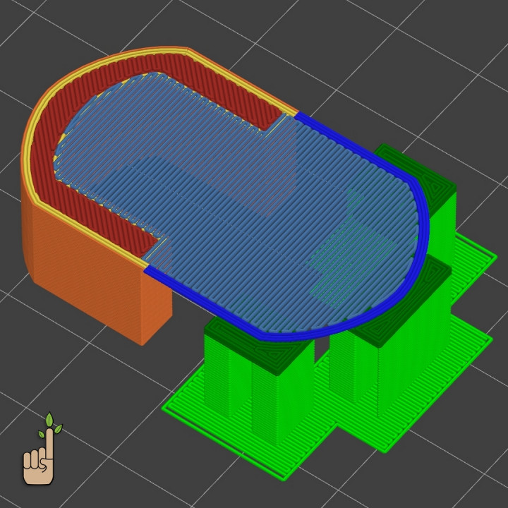 3D Printable Support Pole ovale Tringle - Dressing by LeafyFinger