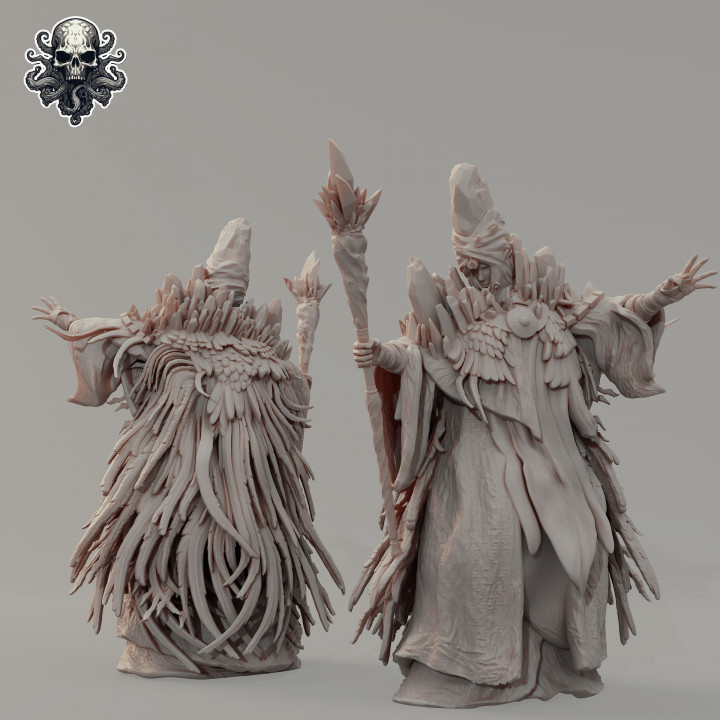 3D Printable Amber & Azure Mages by realsteone miniatures
