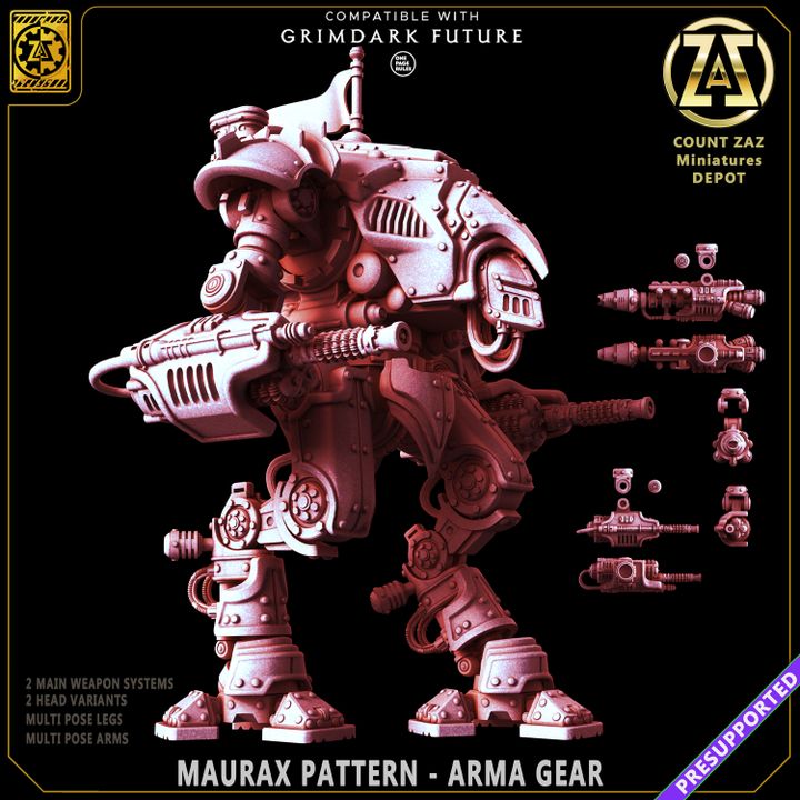 3D Printable ARMOUR GEAR - M CLASS FIGHTING MECH - ADV CORE - Supported ...