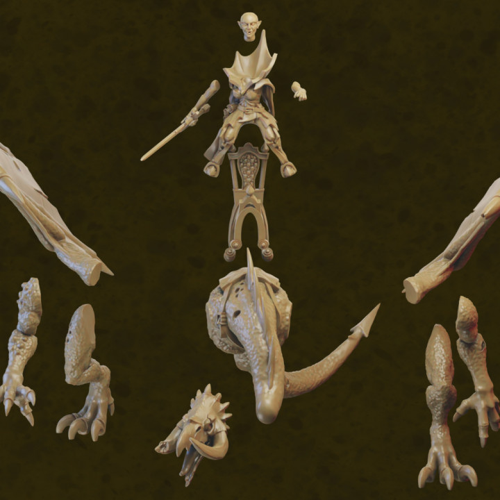 3D Printable Abyssal Terror Miniature (modular, 32mm) by Juhász Gergely