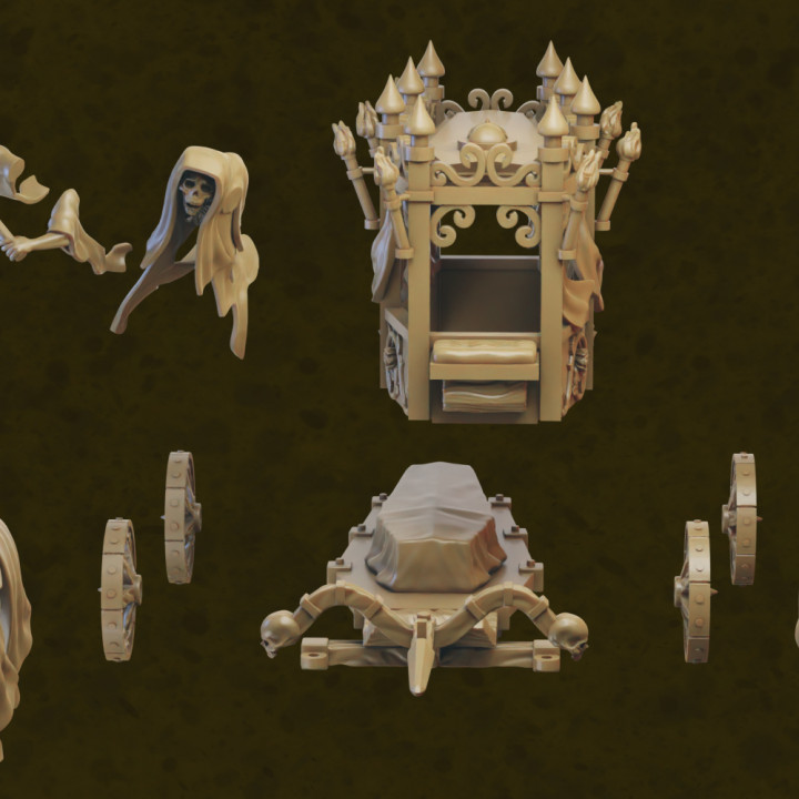 3D Printable Black Coach miniature (32mm, modular) by Juhász Gergely