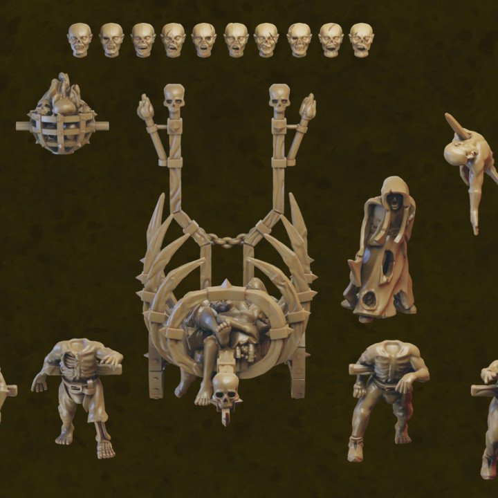 3D Printable Corpse Cart miniature (32mm, modular) by Juhász Gergely