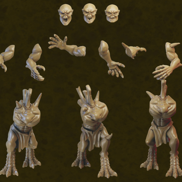 3D Printable Undead Horror miniatures (32mm, modular) by Juhász Gergely