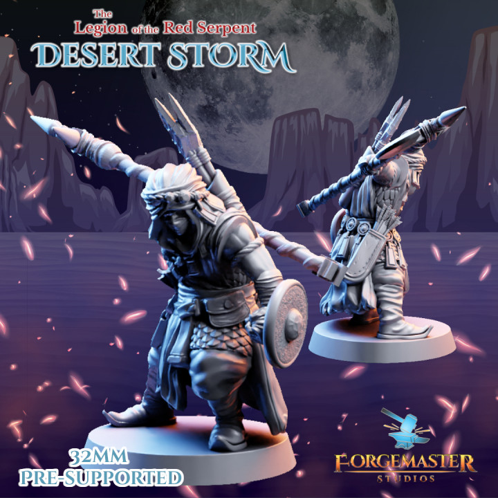 3D Printable Desert Halberd Warriors - Desert Shadow Halberd Poses by ...