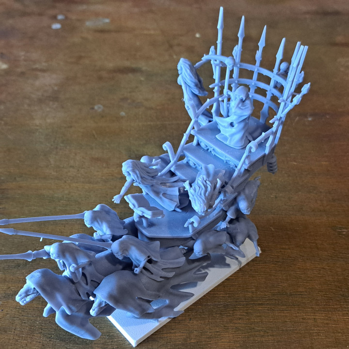 3D Printable Ghost Chariot miniature (32mm, modular) by Juhász Gergely