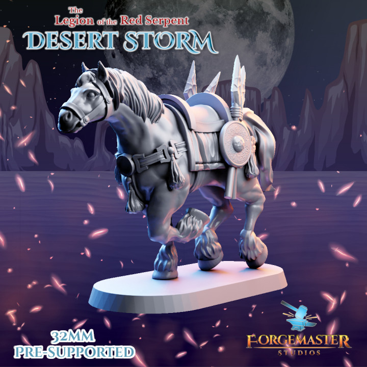 3D Printable Desert Mounts Horses - Shadow Hooves Set by Forgemaster ...