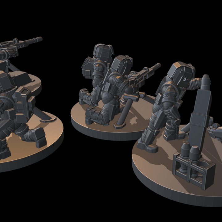 3D Printable 15mm SCI-FI Grand Tactics - Fusilier Heavy Weapons ...