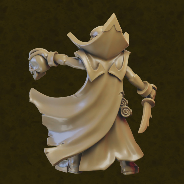 3D Printable Vampire Wizard miniature (32mm, modular) by Juhász Gergely