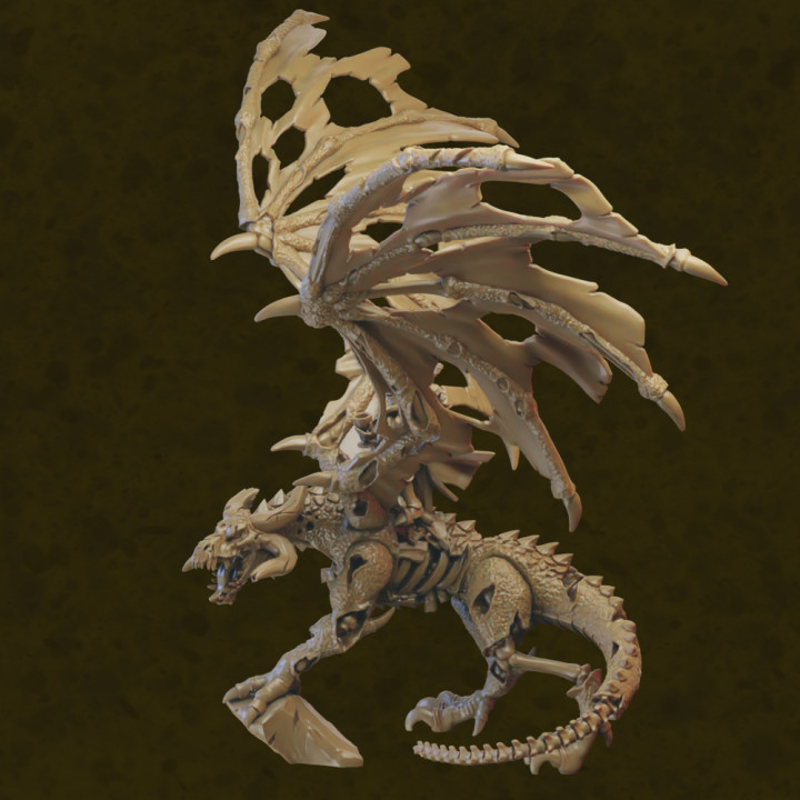 3D Printable Vampire on Undead Dragon miniature (32mm, modular) by ...