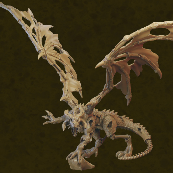 3D Printable Vampire on Undead Dragon miniature (32mm, modular) by ...