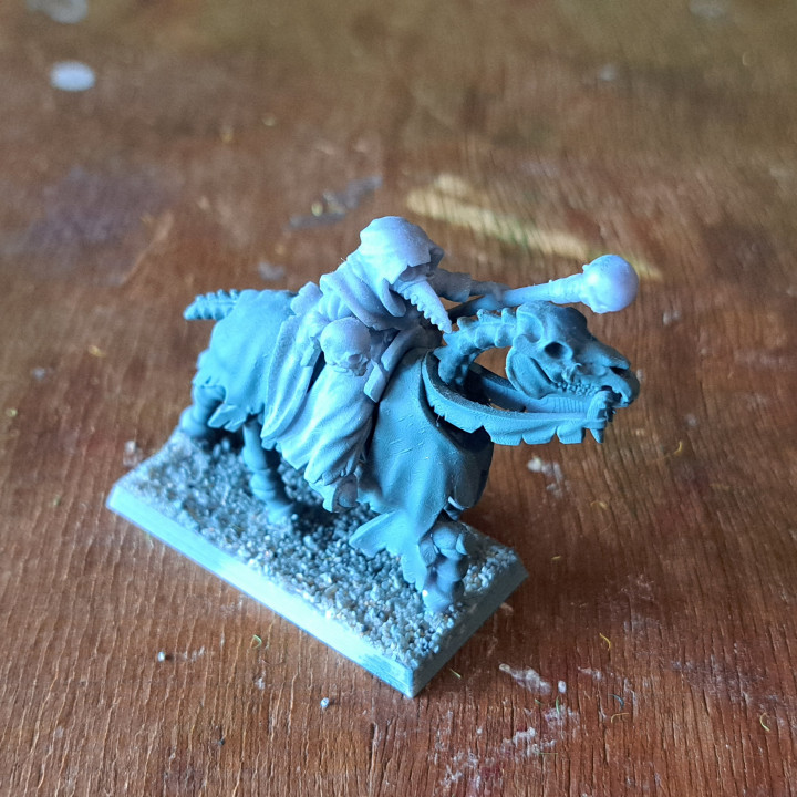 3D Printable Necromancer on horse miniature (32mm, modular) by Juhász ...