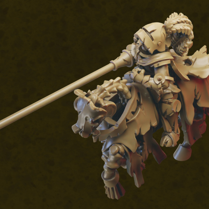 3D Printable Revenant King on horse miniature (32mm, modular) by Juhász ...