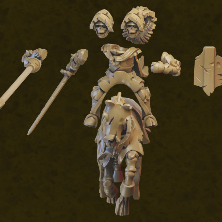 3D Printable Revenant King on horse miniature (32mm, modular) by Juhász ...