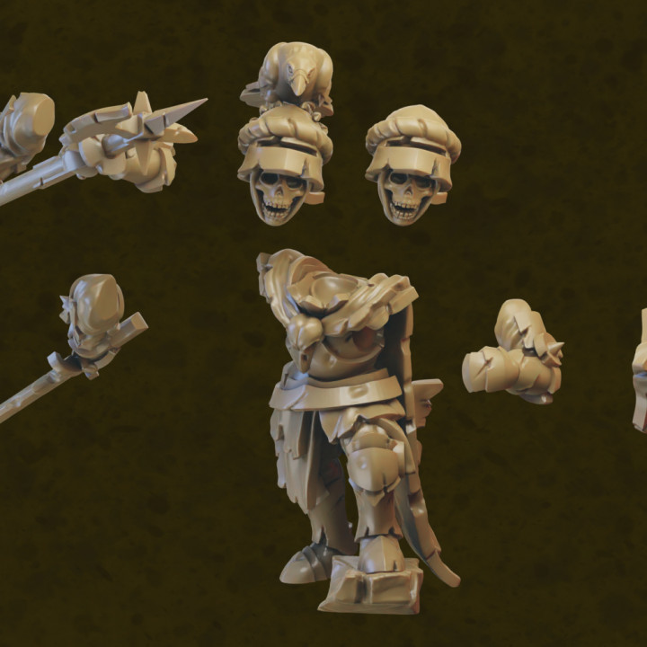 3D Printable Revenant King miniature (32mm, modular) by Juhász Gergely