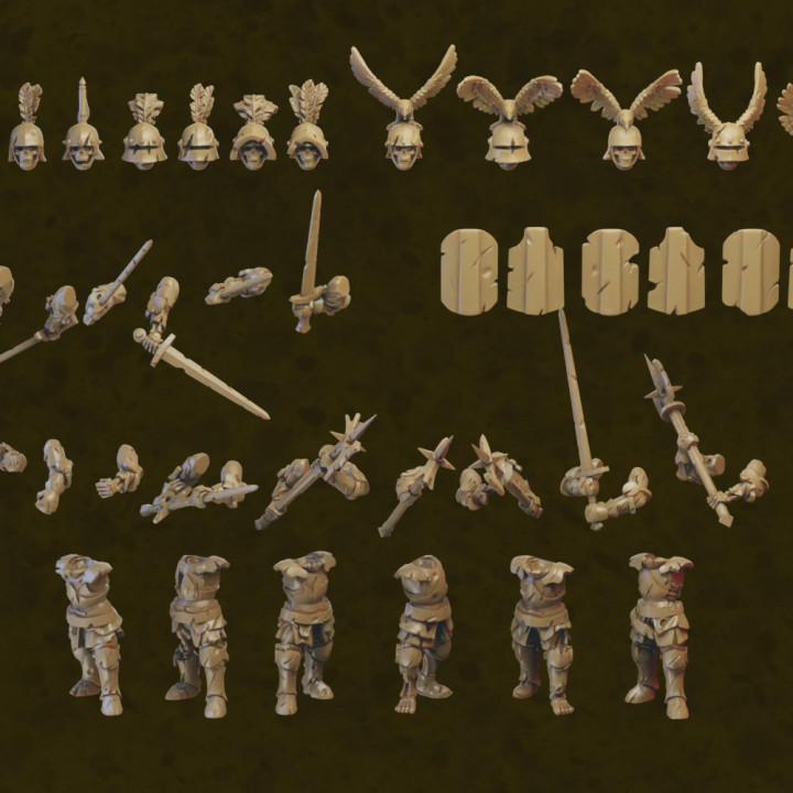 3D Printable Revenant miniatures (32mm, modular) by Juhász Gergely