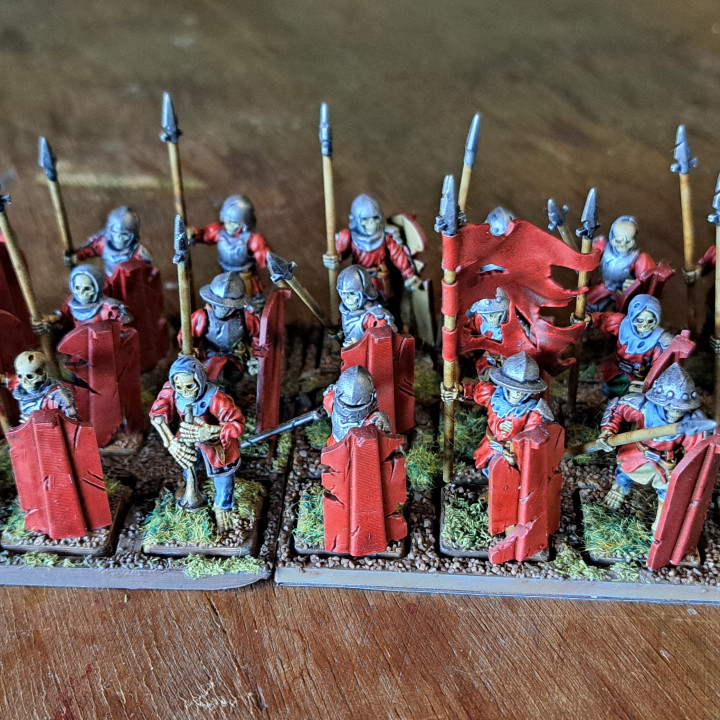 3D Printable Skeleton Infantry miniatures (32mm, modular) by Juhász Gergely
