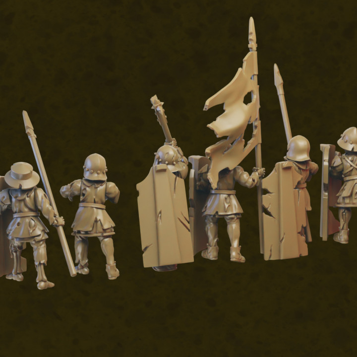 3D Printable Skeleton Infantry miniatures (32mm, modular) by Juhász Gergely