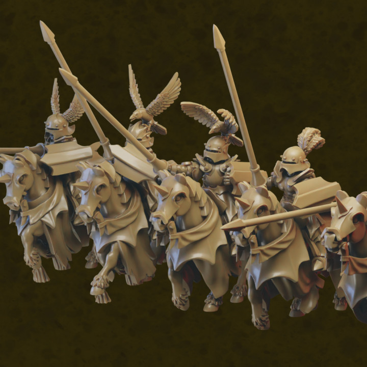 3D Printable Vampire Cavalry miniatures (32mm, modular) by Juhász Gergely