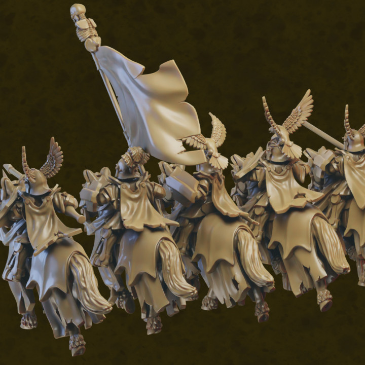 3D Printable Vampire Cavalry miniatures (32mm, modular) by Juhász Gergely