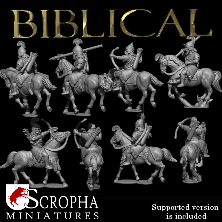 3D Printable Assyrian auxiliary riders by Scropha Miniatures