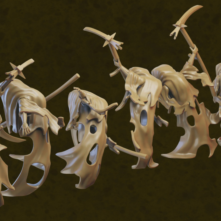 3D Printable Wraith miniatures (32mm, modular) by Juhász Gergely