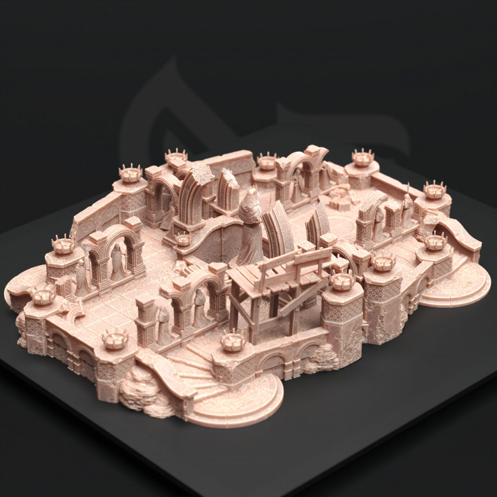 3D Printable 3D Terrain Battle Map - Ruins of Budrin Gar by DM Stash