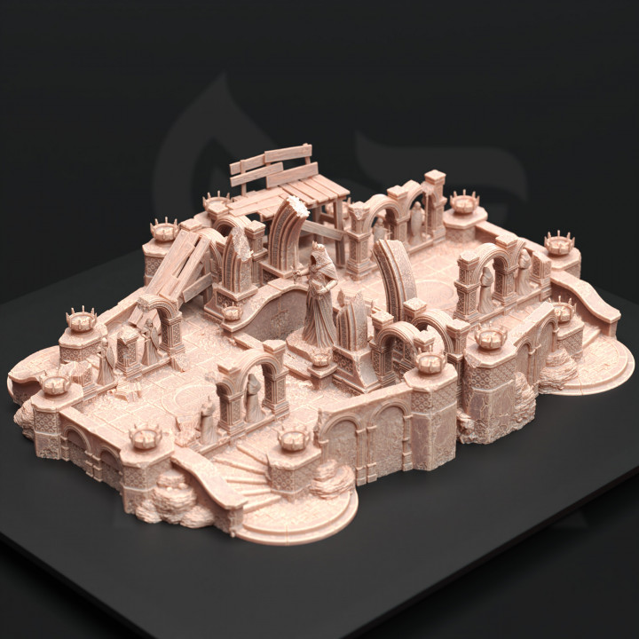 3D Printable 3D Terrain Battle Map - Ruins of Budrin Gar by DM Stash