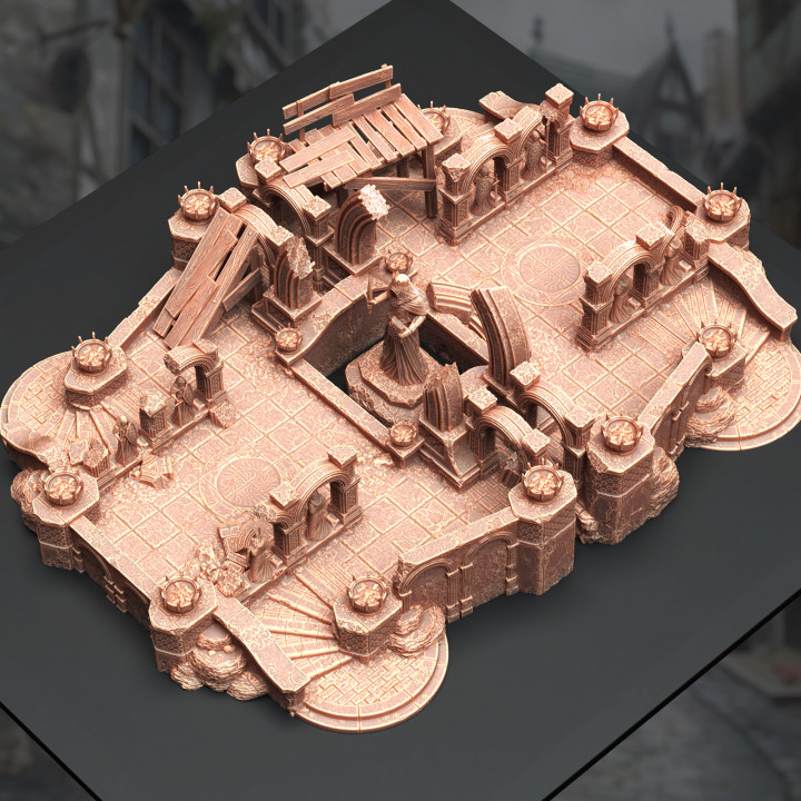 3D Printable 3D Terrain Battle Map - Ruins of Budrin Gar by DM Stash