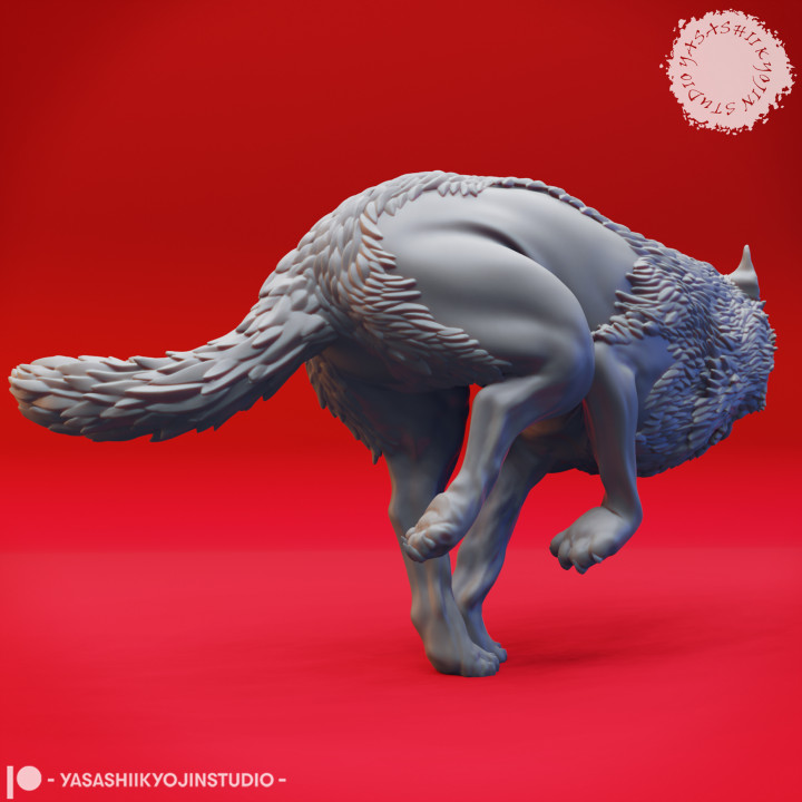 3D Printable Wolf - Tabletop Miniature by Yasashii Kyojin Studio