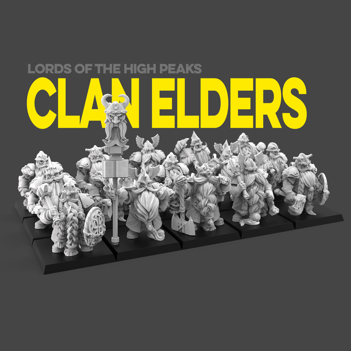 3D Printable Dwarf Clan Elders by Matteo Donzelli