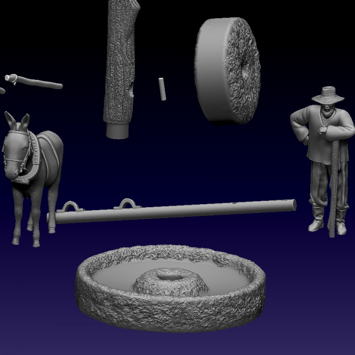 3D Printable DONKEY MILLSTONES MAN by 3Dimontis