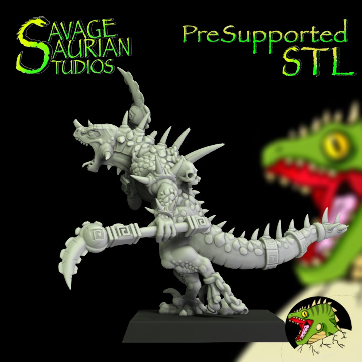 3D Printable Iguanisaur Bloodfrenzy Berserker - Lizardmen by Savage ...
