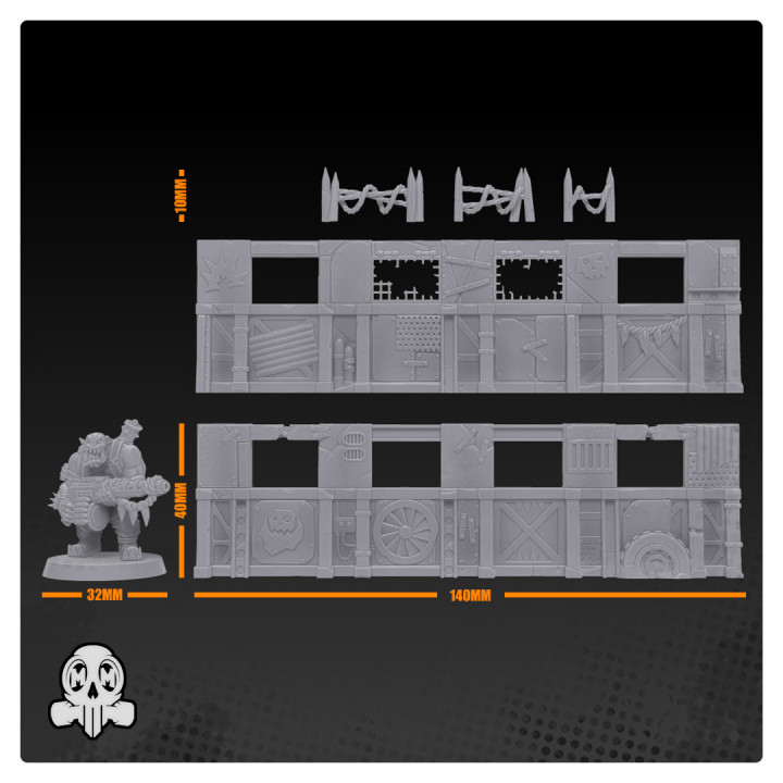 3D Printable Modular Orc Stockades Kit by Malicious Mini's