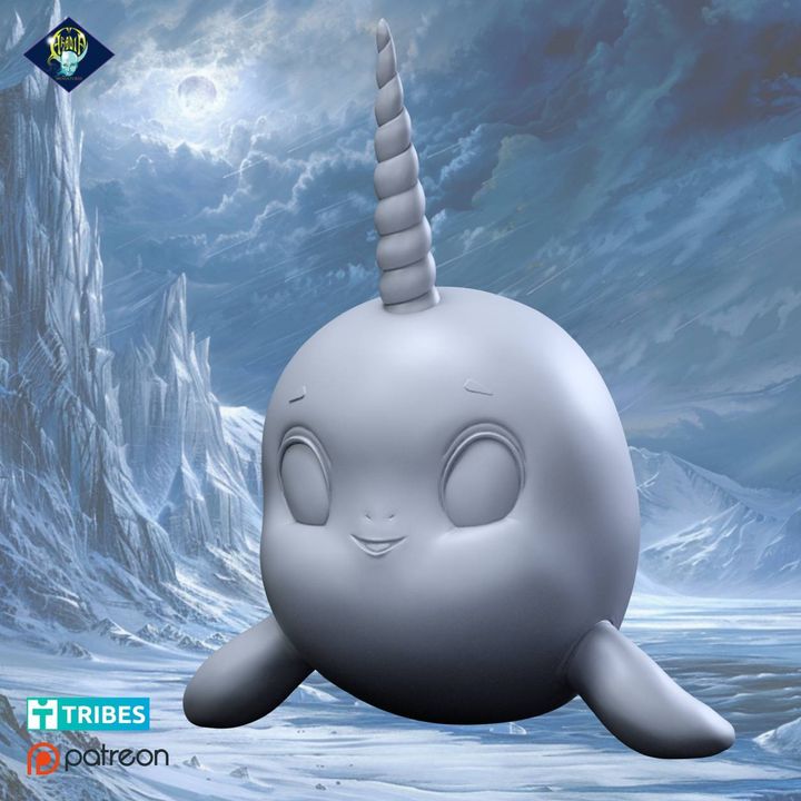 3D Printable Baby Narwhal by Aradia Webstore