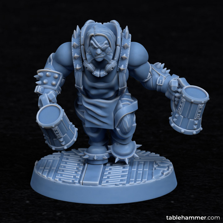3D Printable Beerhead Brawlers (Dwarfs + Beer = Brawl! 🍺) by Tablehammer