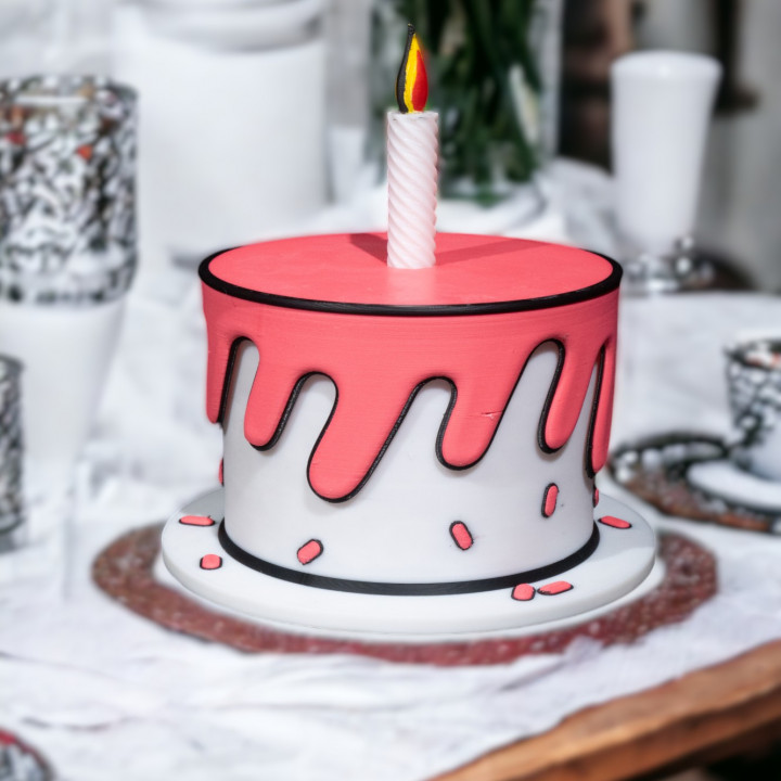 3D Printable Birthday Cake Container by Stlflix