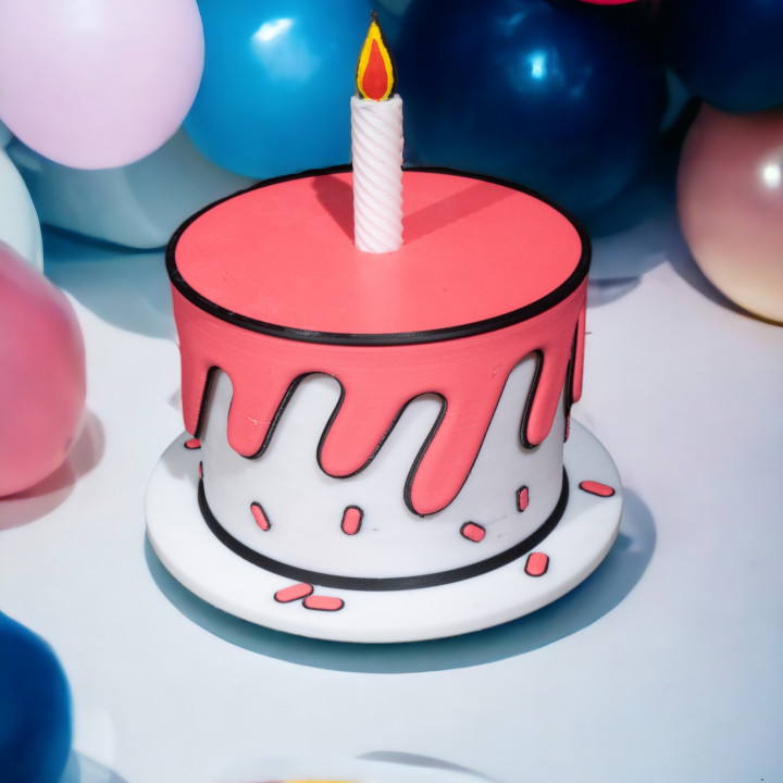 3D Printable Birthday Cake Container by Stlflix