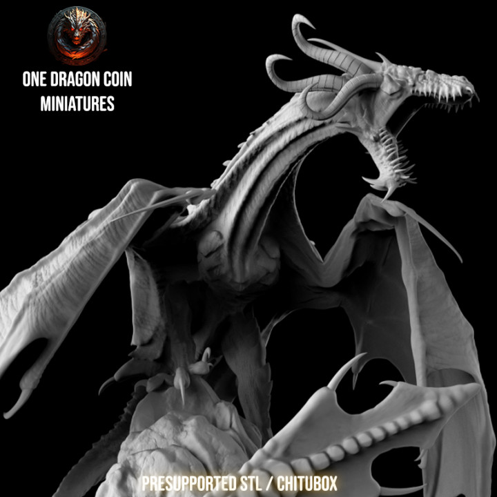 3D Printable Marvoth, the Strong Dragon by One Dragon Coin Miniatures