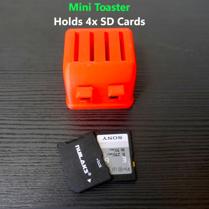 3D Printable 4x Mini Toaster (SD Cards) by MysticMesh3D