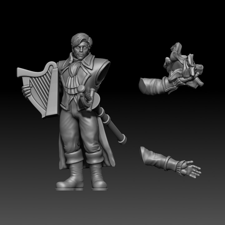 3D Printable Human Bard Sorcerer - Jason Nathaniel - Bard to the Red ...